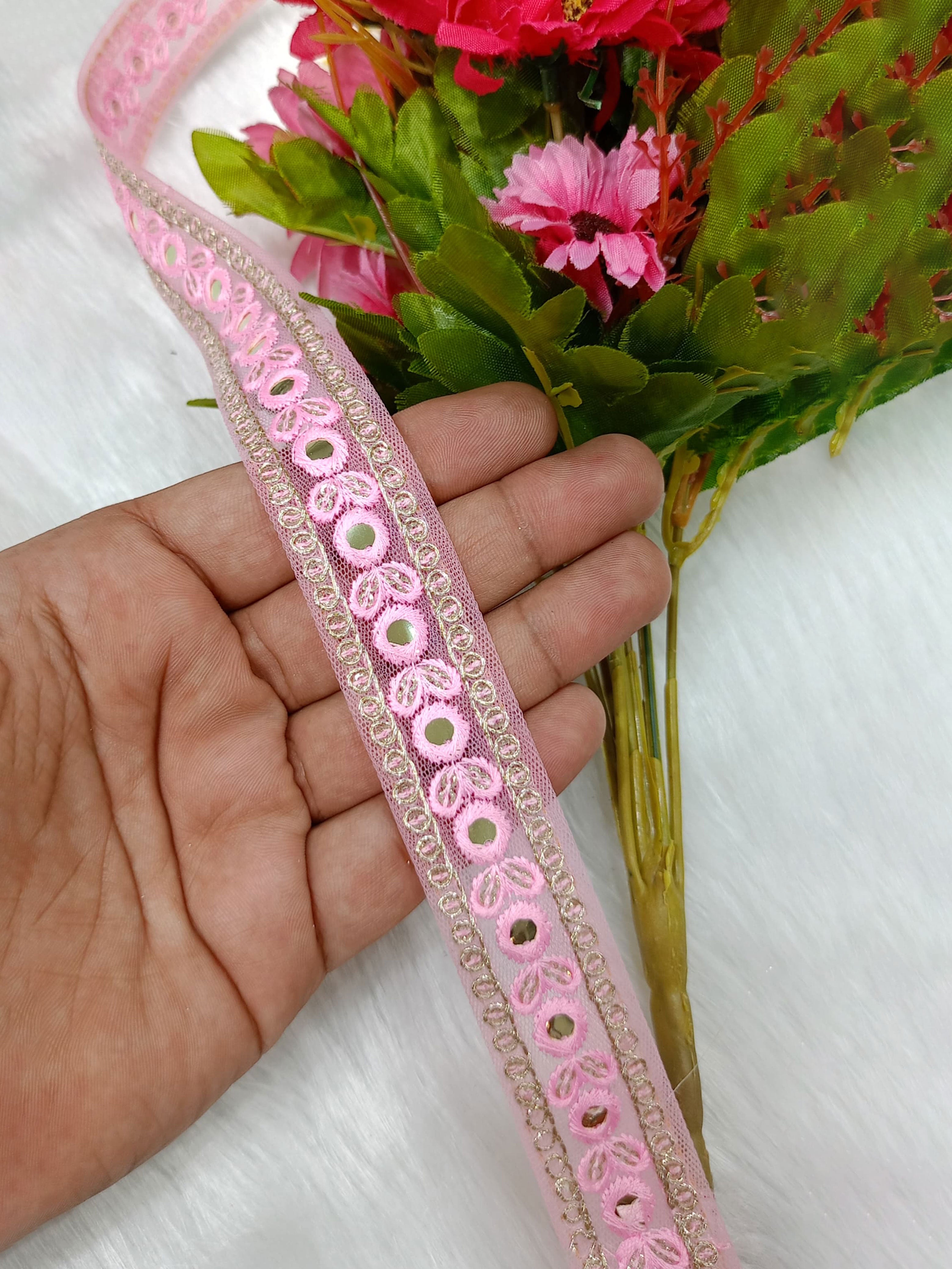 Elegant 9 Meter Mirror Foil Lace for Craft & Fashion – Deep's Creation